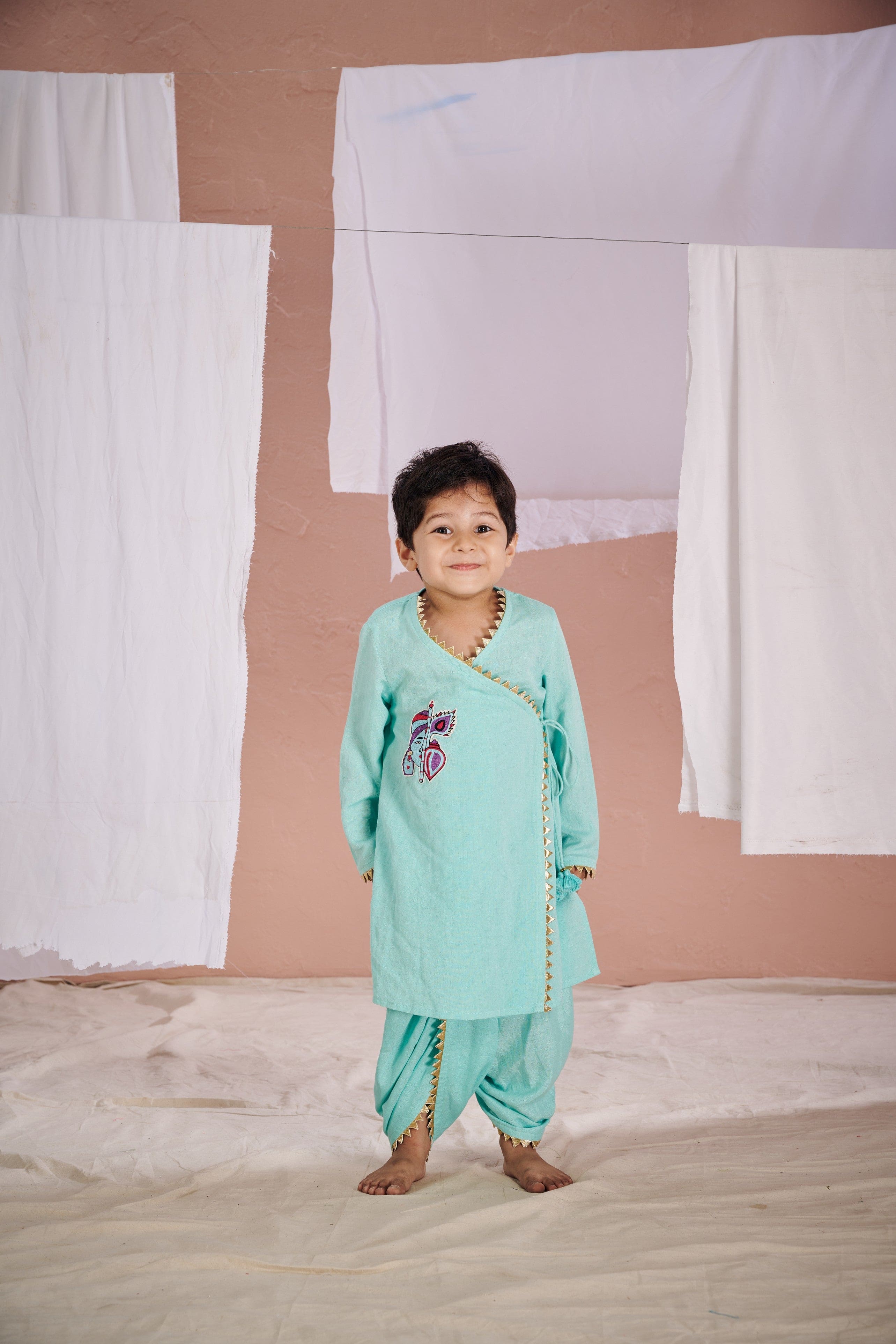 Pre-Order: Blue Krishna Dhoti Set– Peony Kids Couture