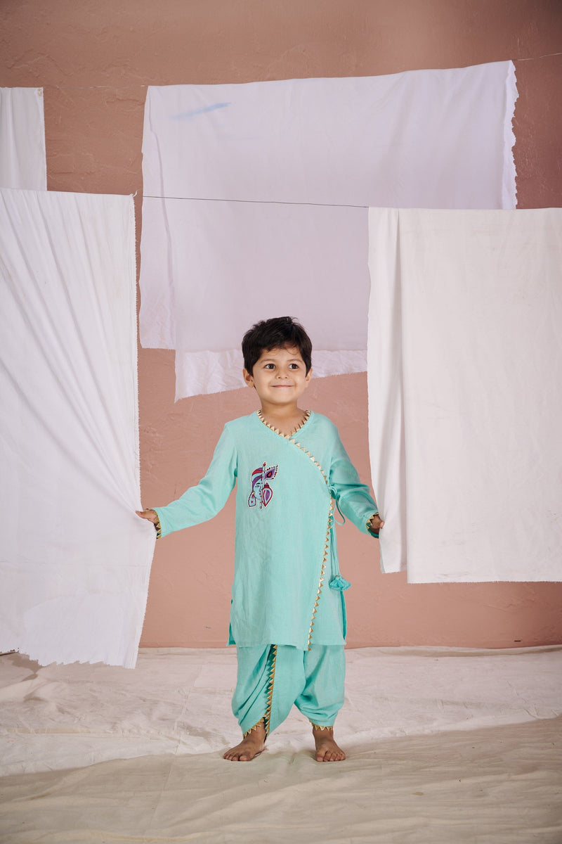 Pre-Order: Blue Krishna Dhoti Set– Peony Kids Couture