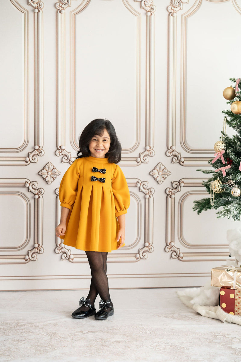 Pre-Order: Mustard Rado Dress– Peony Kids Couture