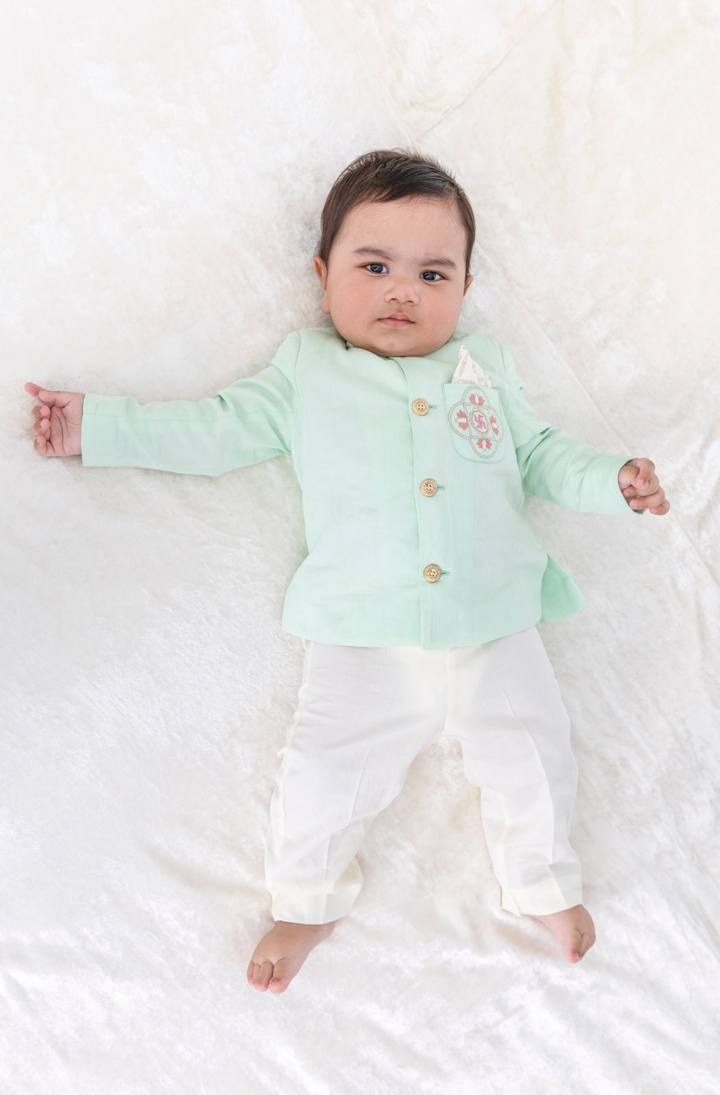 Pre-Order: Baby Boy Lotus Bandhgala Pant Set-Green– Peonyy Kids