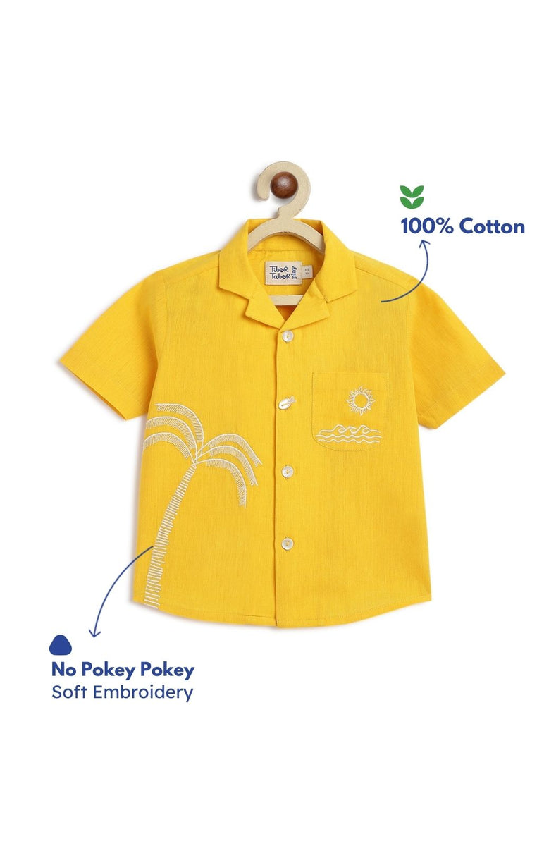 Pre-Order: Boy Coconut Tree Shirt-Yellow– Peony Kids Couture