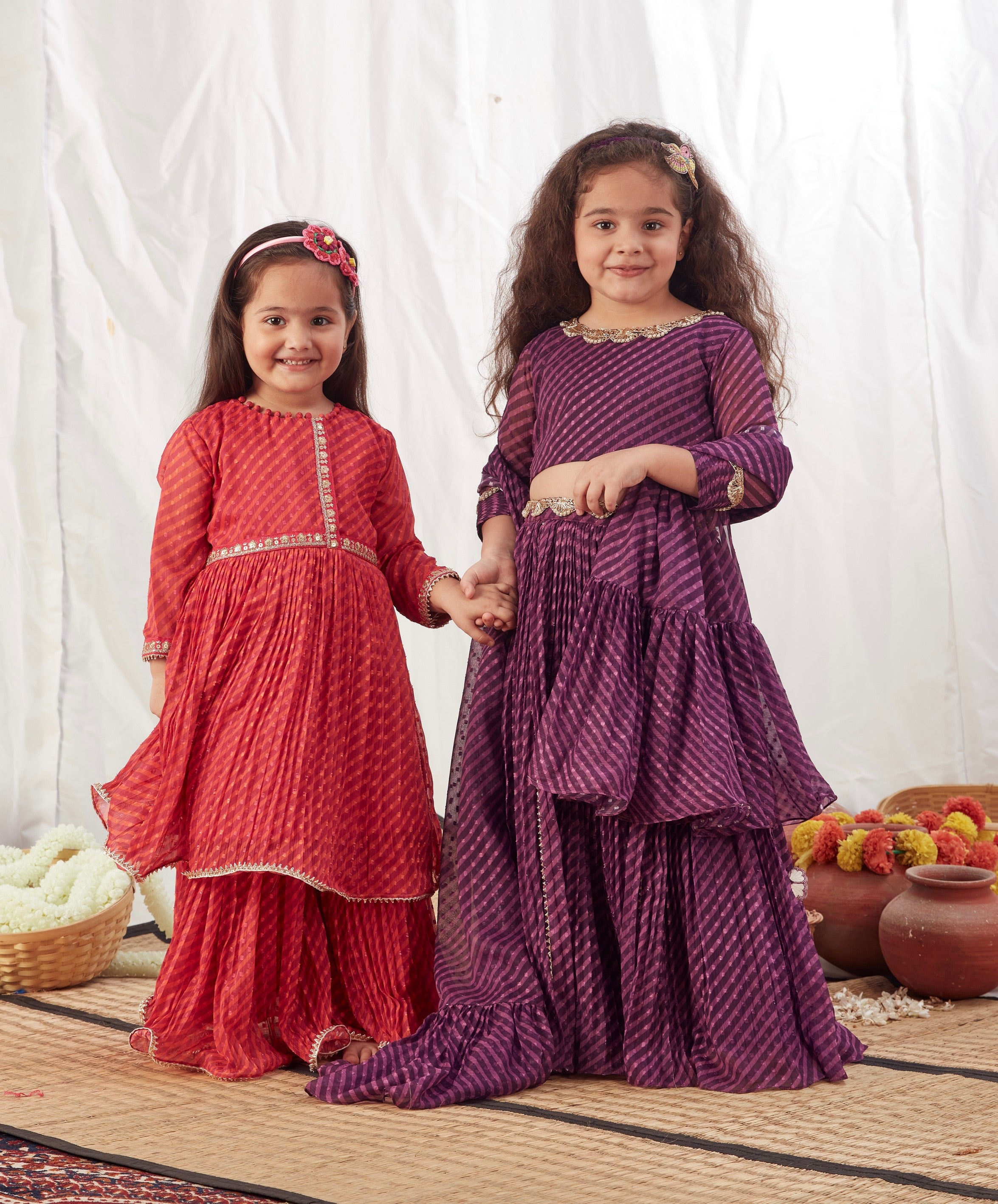 Pre-Order: Purple Leheriya Lehenga– Peonyy Kids