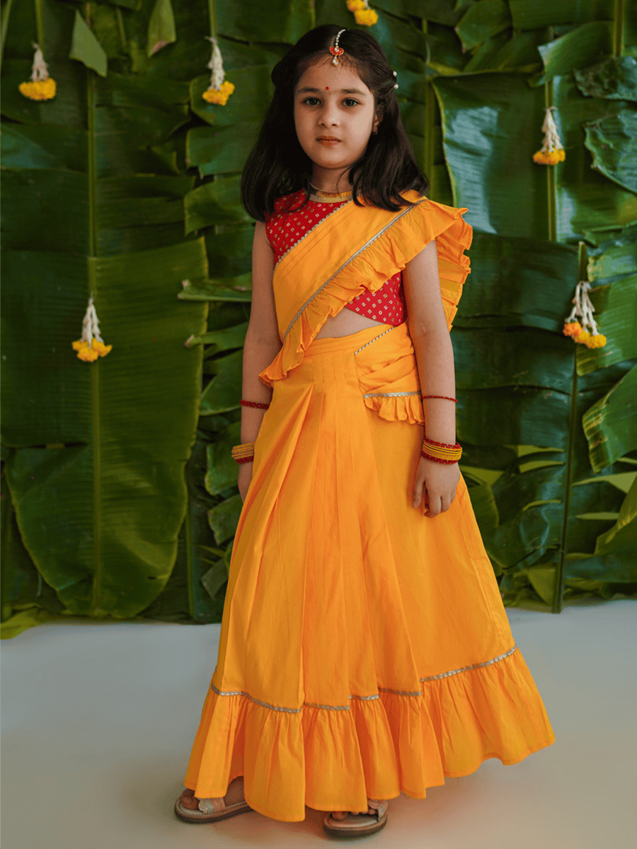 Yellow Saree Designs For Girls