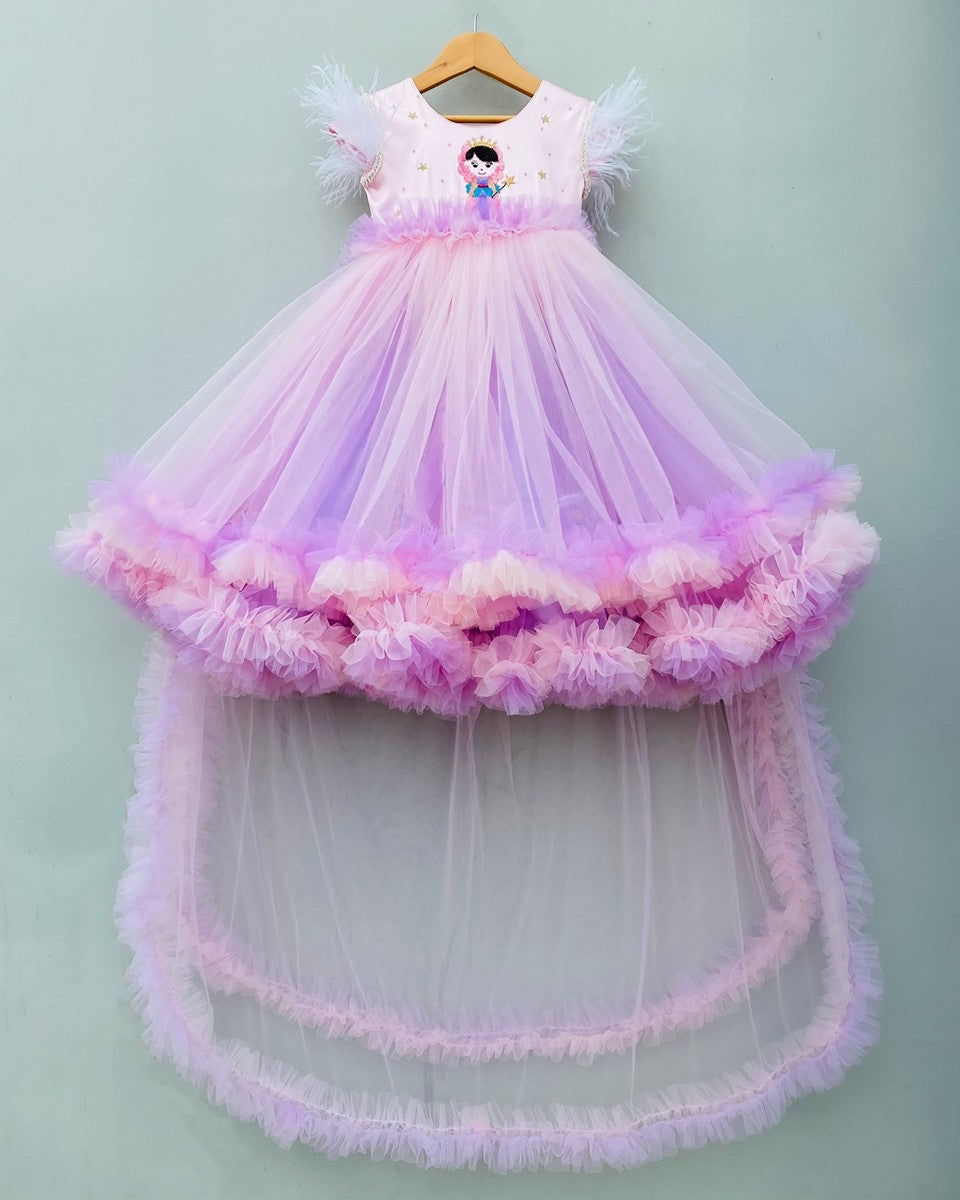 Pre-Order: Princess Grown with Detachable Trail and Bow– Peony Kids Couture